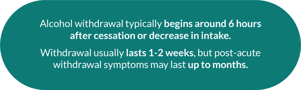 Alcohol Withdrawal Symptoms Timeline